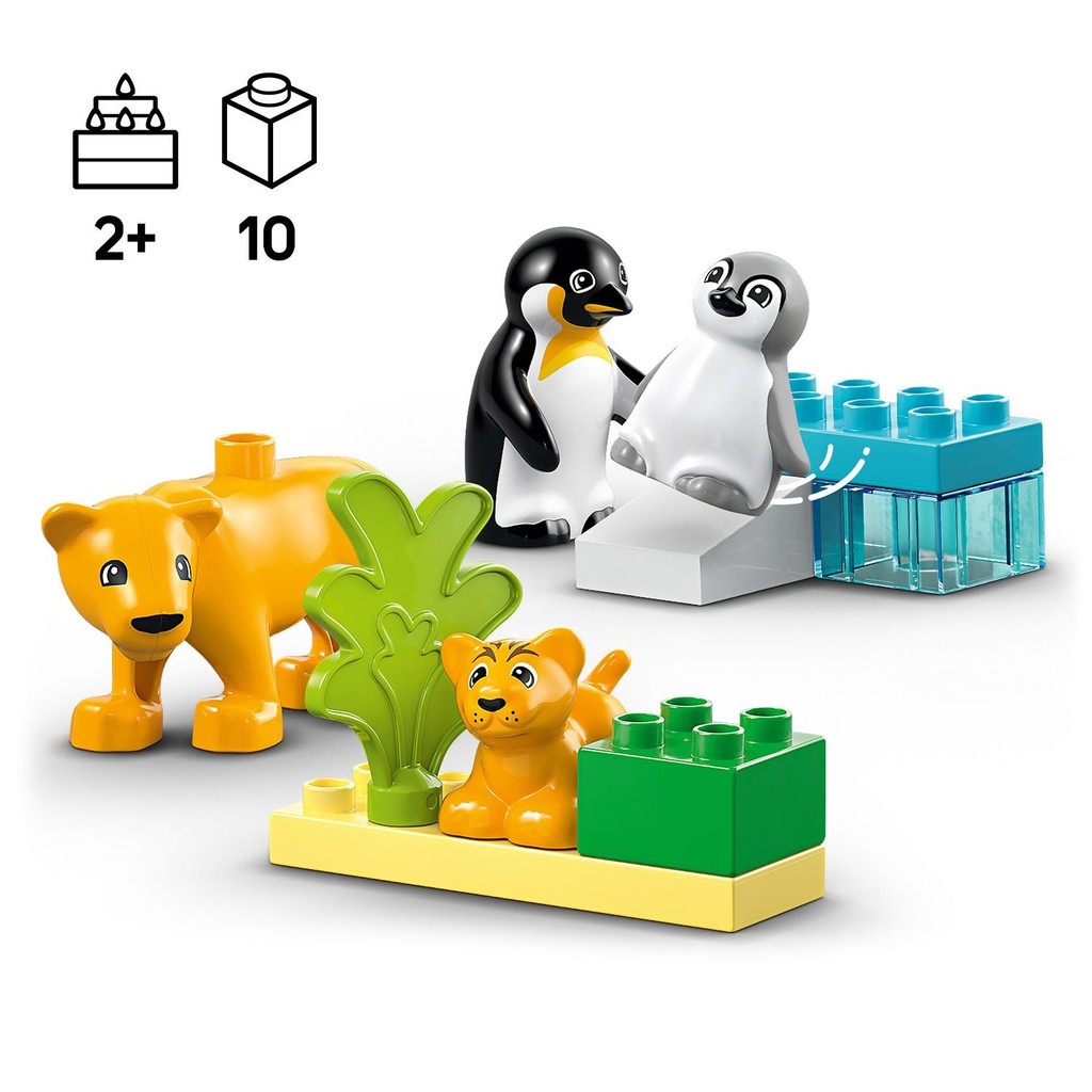 LEGO 10442 DUPLO Wild Animal Families: Penguins & Lions Building Toy ...