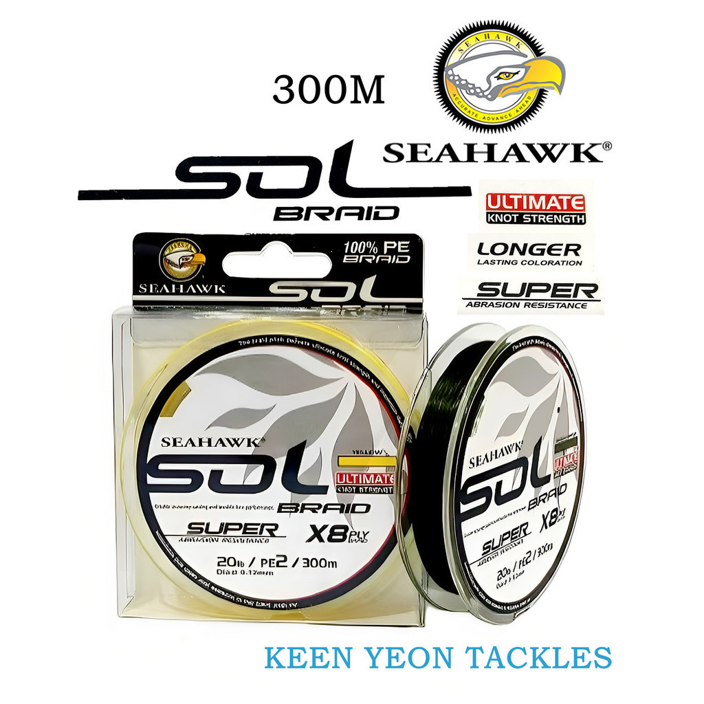 SEAHAWK SOL X8 / X4 BRAIDED FISHING LINE 300m | Shopee Malaysia
