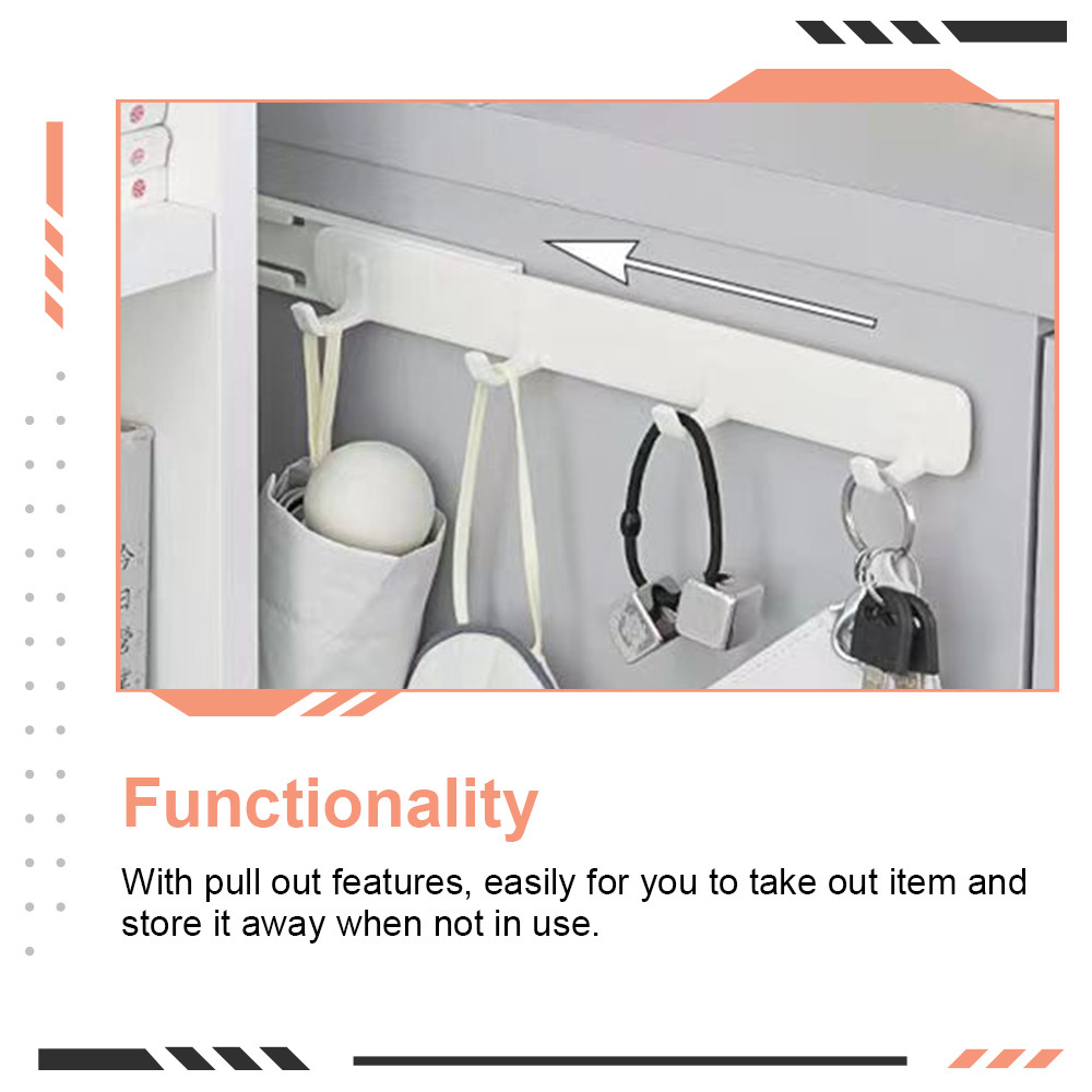 Worthbuy Adhesive Plastic Pull-Out Hook Wall Mount Expandable Kitchen ...