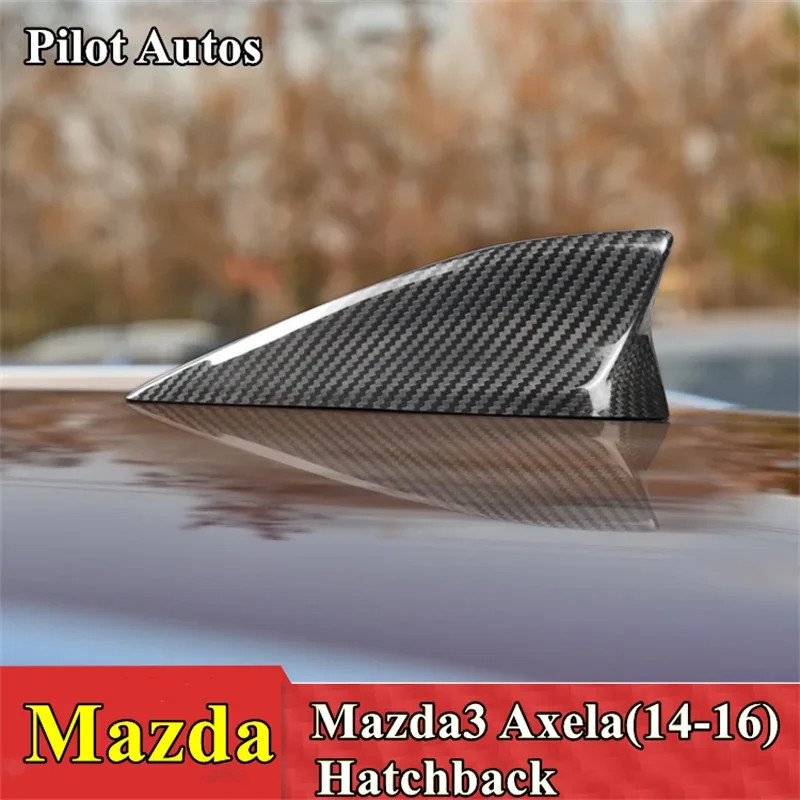 Car Roof Signal Shark Fin Aerial Antenna Genuine Carbon Cover For Mazda ...
