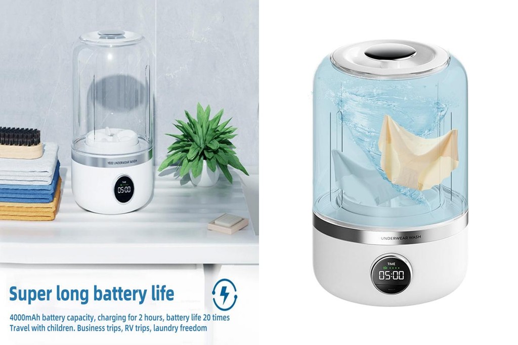 tiredhead Laundry Device Battery Powered Washer Portable Rechargeable ...