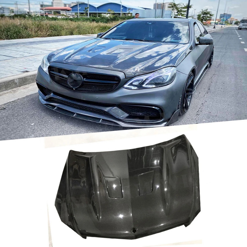 Carbon Fiber Car Engine Hood Bonnet for Mercedes Benz W212 E Class E200 E220 E250 E300 E350 E63 ...
