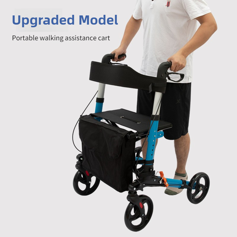 Outdoor Portable Elderly Walking Cart Foldable Aluminum Alloy Walking ...