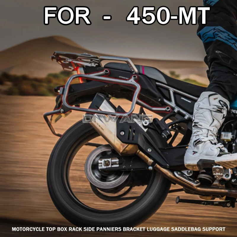 Fit CFMOTO 450-MT Motorcycle Top Box Rack Side Panniers Bracket Luggage ...