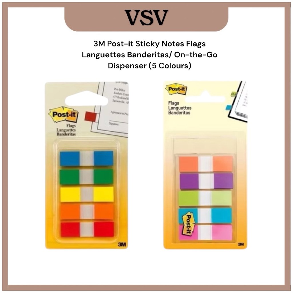 3M Post-it Sticky Notes Flags Languettes Banderitas/ On-the-Go ...