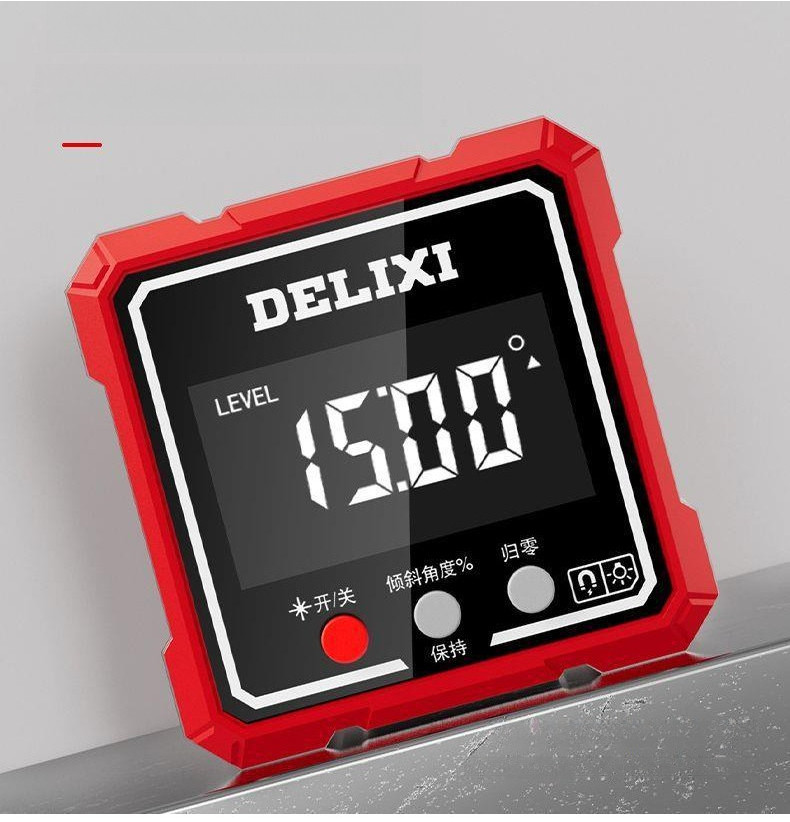Delixi Inclinometer High Precision Digital Display Laser Inclinometer Box Electronic Angle Ruler ...
