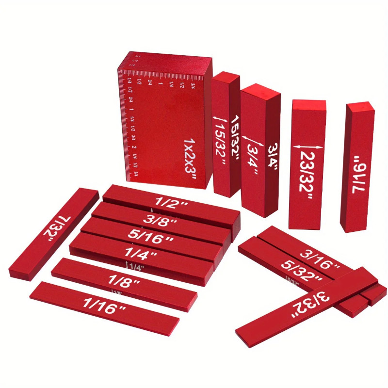 15Pcs Setup Blocks Height Gauge Set, Precision Aluminum Setup Bars for ...