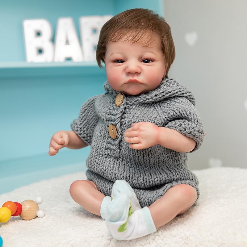 19inch Reborn Baby Doll Levi Awake Newborn Baby Size Hand Paint 3D Skin ...