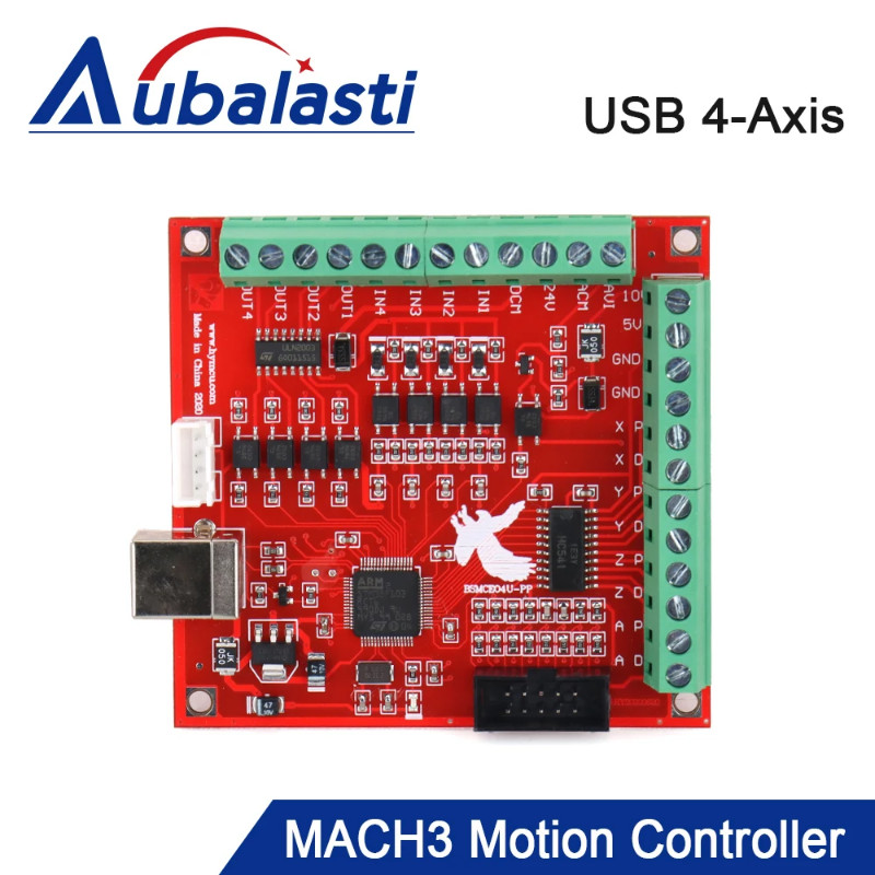 Aubalasti CNC USB MACH3 Breakout Board 100Khz 4-Axis Interface Driver Motion Controller Driver ...