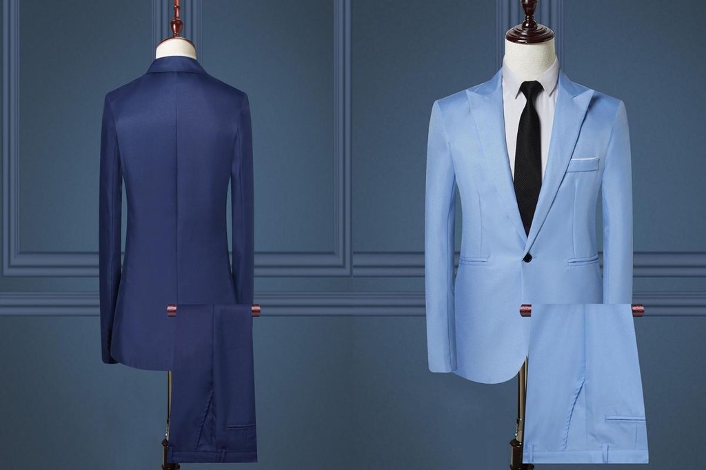 kT* Men Slim Fit Suit Set Simple Design Suit Set Men's Business ...