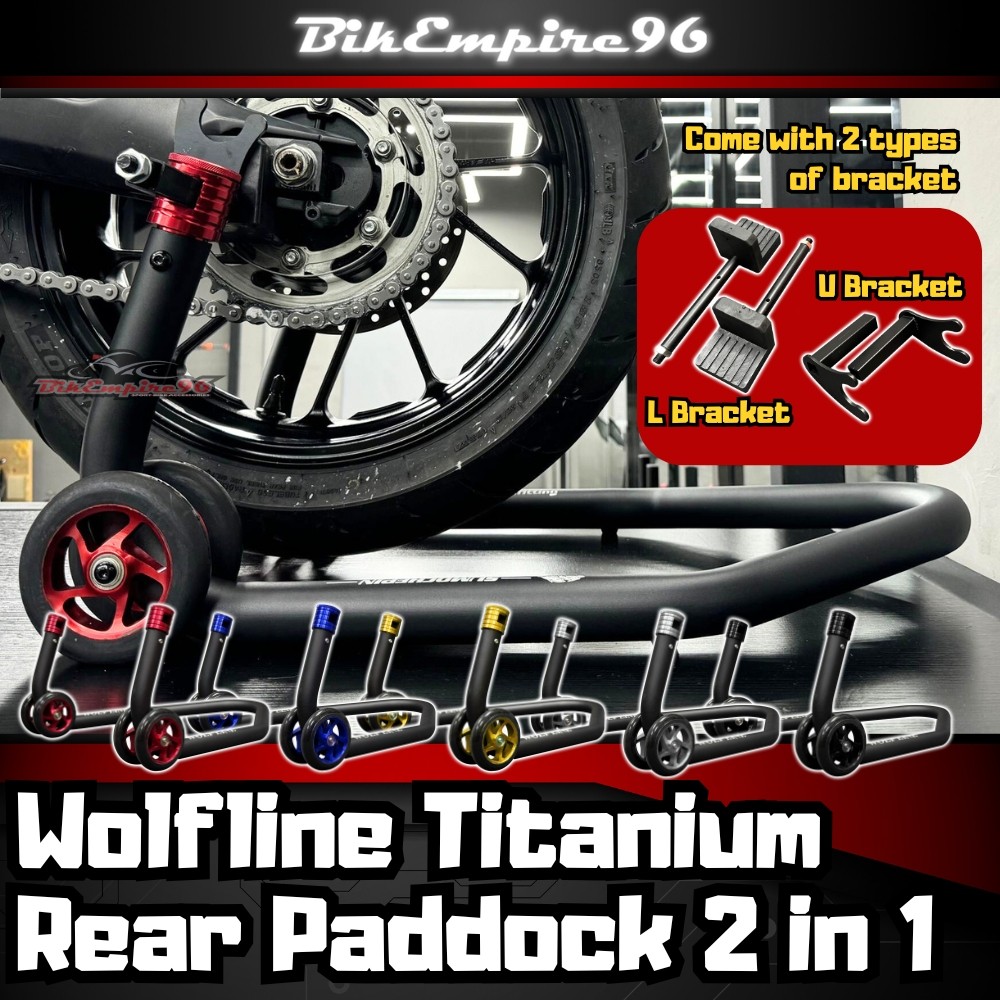 WOLFLINE Titanium Rear Paddock 2in1 Motorcycle Universality Rear Wheel ...