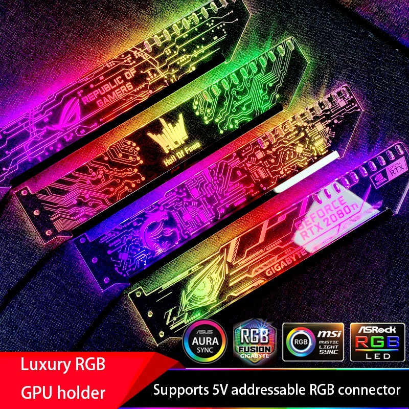 in stock luxury rgb graphics card holder gpu support circuit picture ...