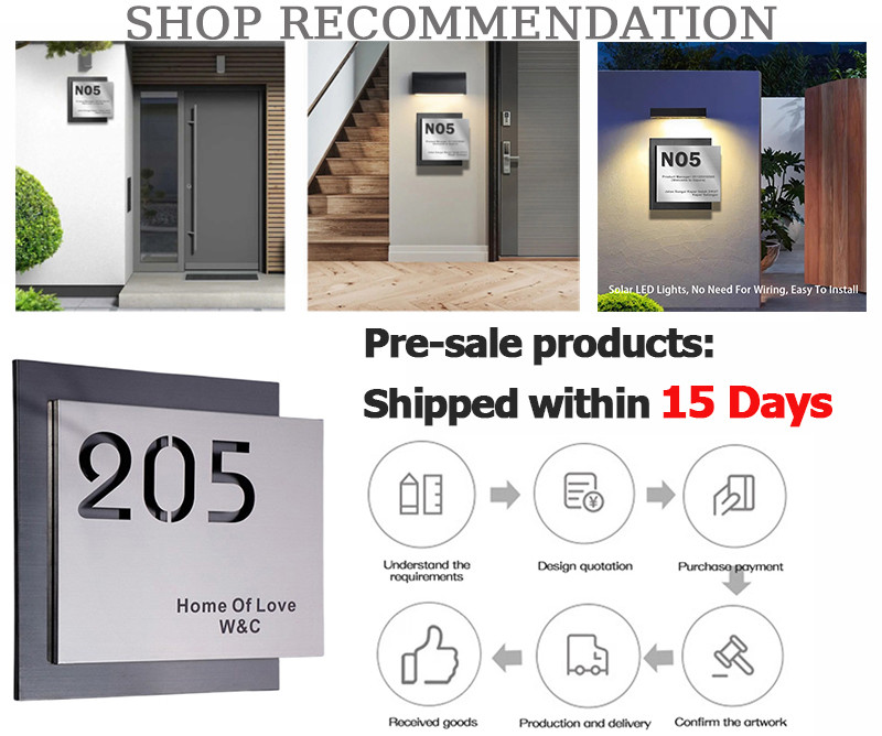 Customizable Stainless Steel Home Number Plate Outdoor House Number ...