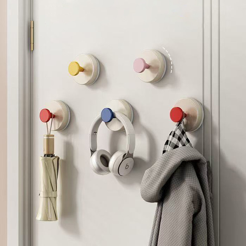 Dopamine Color Hook No punching Suction Cup Hook Bathroom Wall Mounted ...