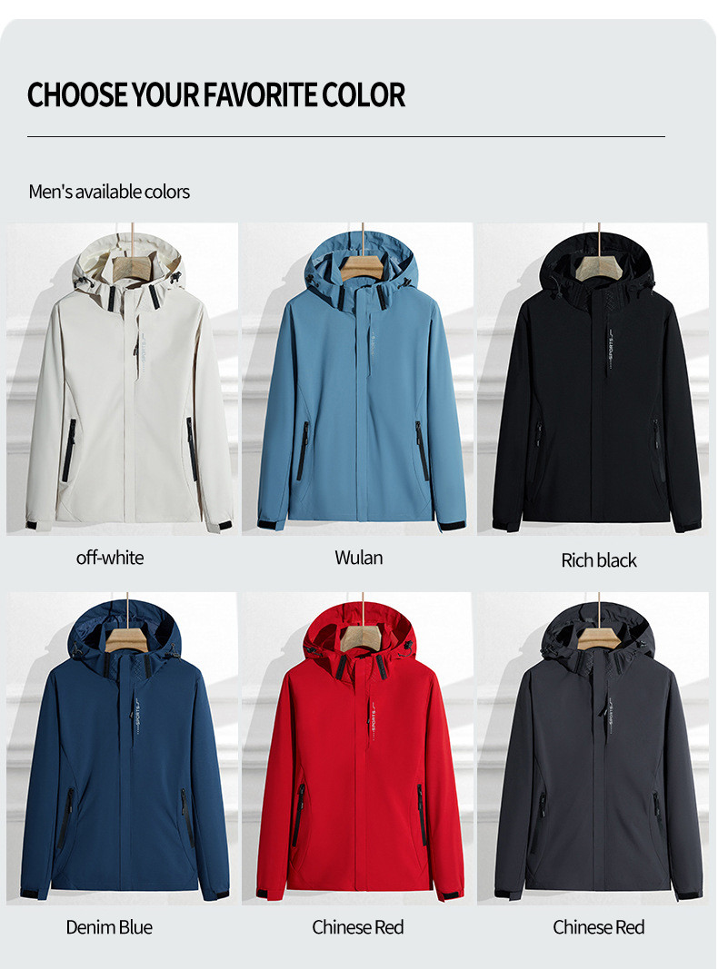 [WATERPROOF] Hoodie Boleh Tanggal Topi Water-Resistant Windbreaker ...