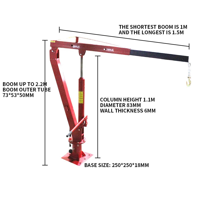 Small Vehicle Crane Hydraulic Truck Truck Crane 2000 lbs Small Crane ...