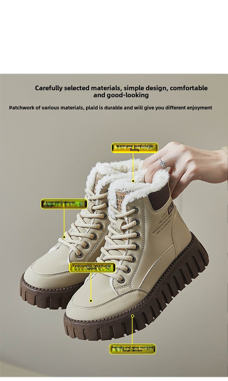 [Ms. Zbt] Winter New Style Korean Version Warm High-Top Shoes Martin ...