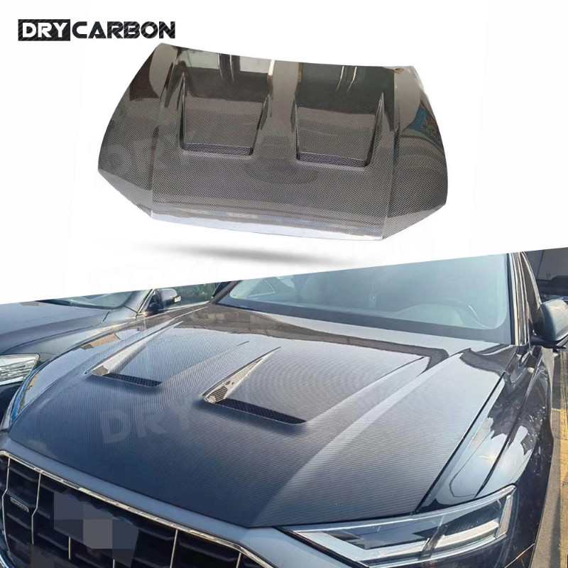 Carbon Fiber M Style Front Engine Hood Vent Cover for Audi Q8 SQ8 RSQ8 ...