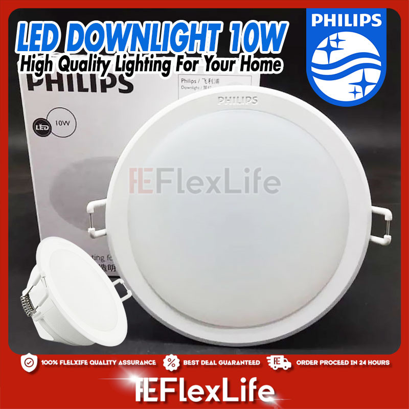 Philips Lighting Fixture Ceiling Bulb Essential LED Downlight 10W Round ...