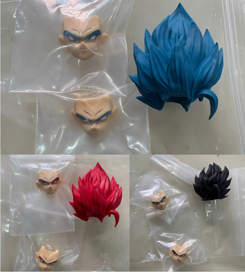 Hm Dragon Ball Gogeta Blue Hair Red Hair Black Hair Head Sculpture ...