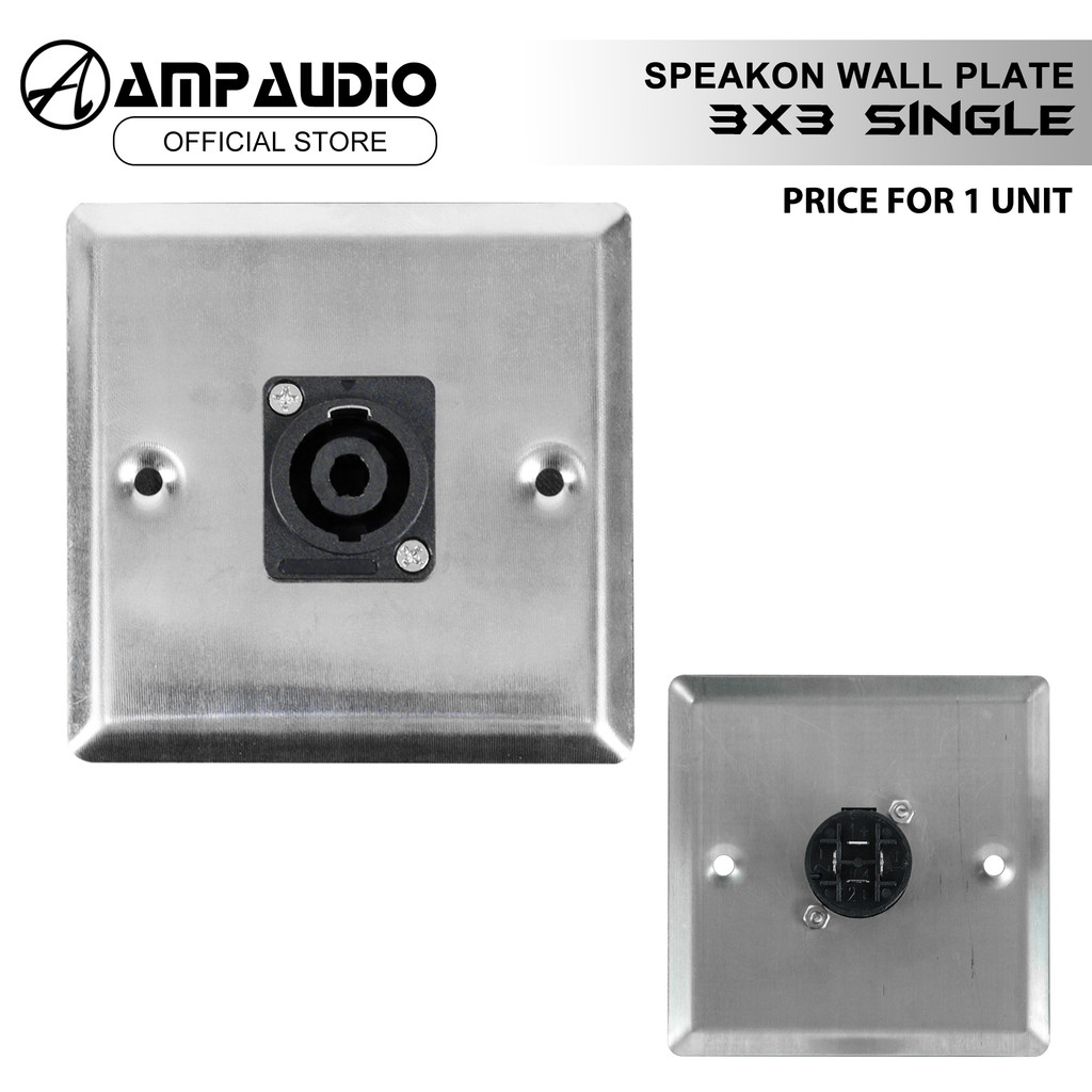 SPEAKON WALL PLATE SINGLE 3X3 SPEAKON FEMALE WALL PLATE | Shopee Malaysia