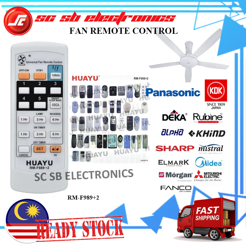 UNIVERSAL PANASONIC KDK KHIND MIDEA SHARP CEILING FAN REMOTE CONTROL HUAYU RM-F989+2 | Shopee ...