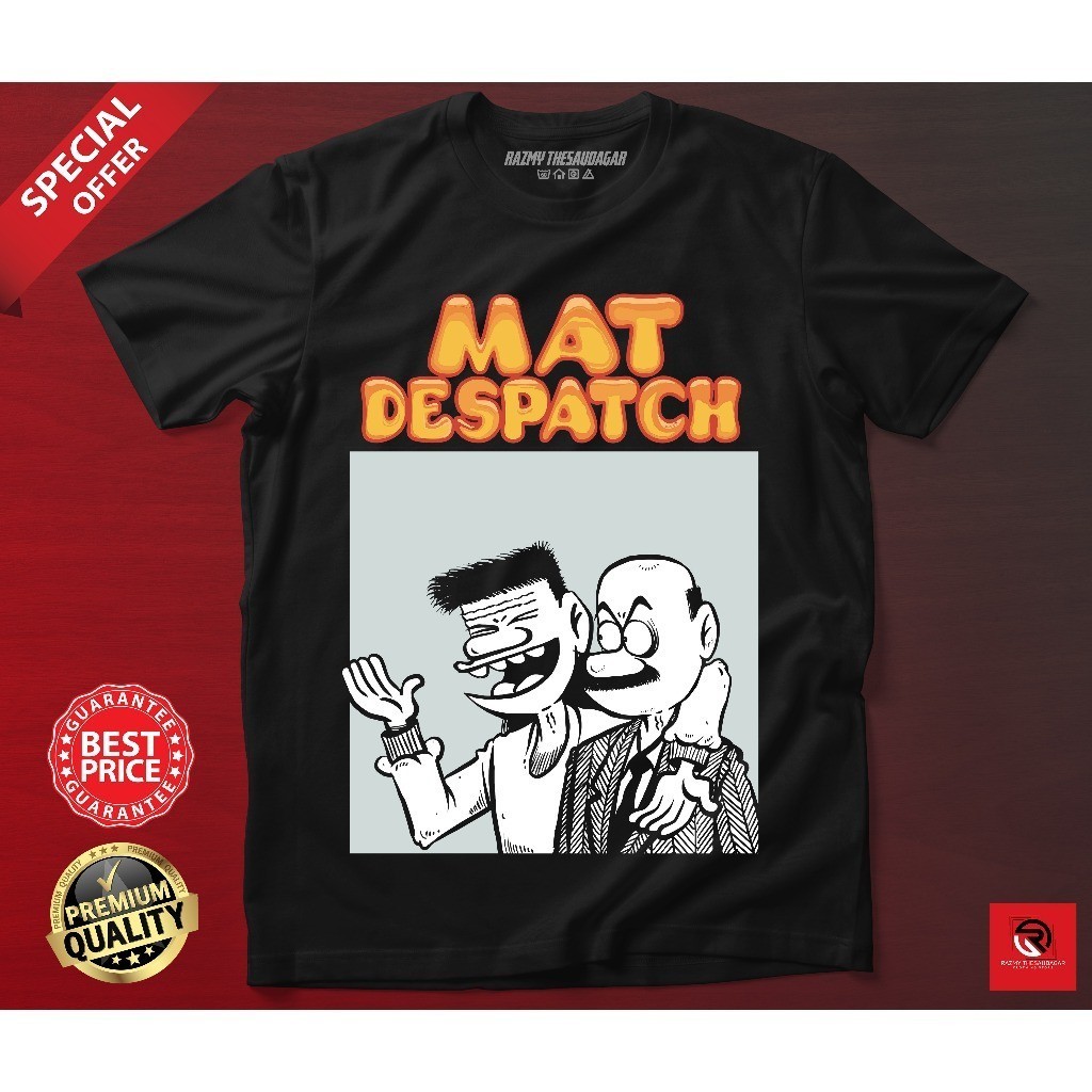 BAJU MAT DESPATCH MAJALAH UJANG VINTAGE T-SHIRT LENGAN PENDEK ROUNDNECK ...