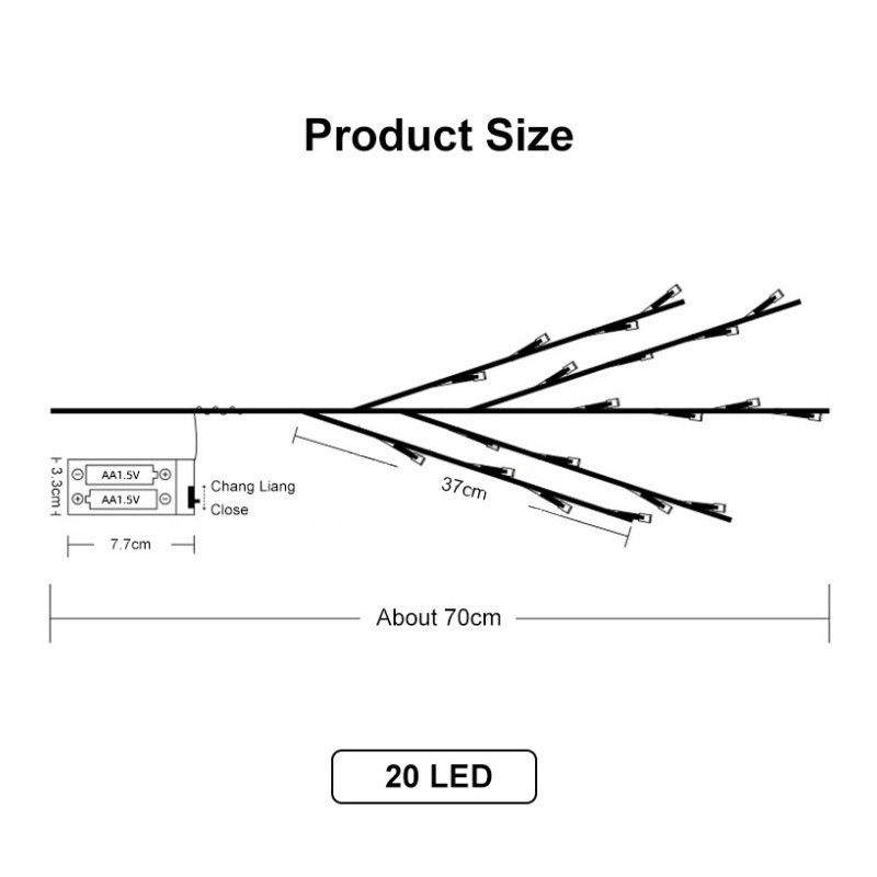 Ligyetor Tree Branch LED Light Simulation Tree Branch Lights Room ...