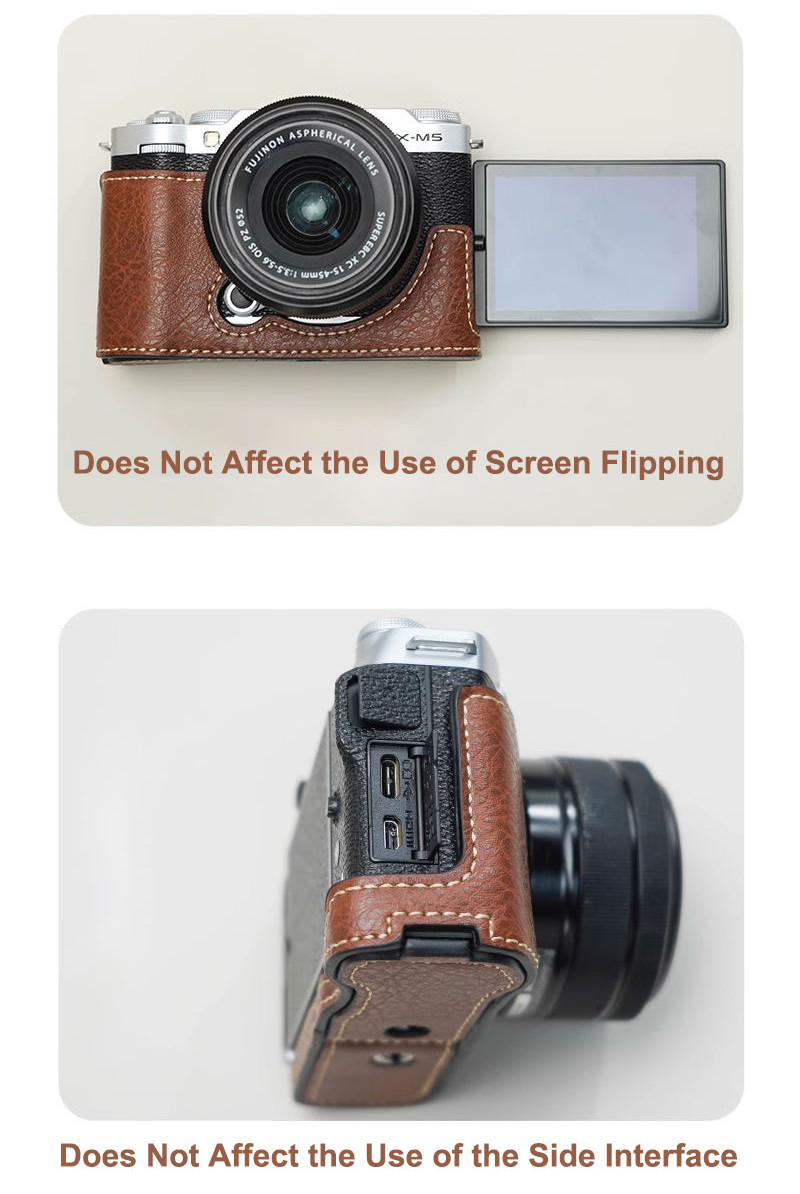 Leather Half Camera Case for Fujifilm XM5 X-M5 XM-5 XM 5 Stylish and ...