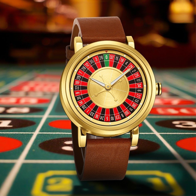 Players Gambling Series Men's Mechanical Watch European Roulette Poker ...