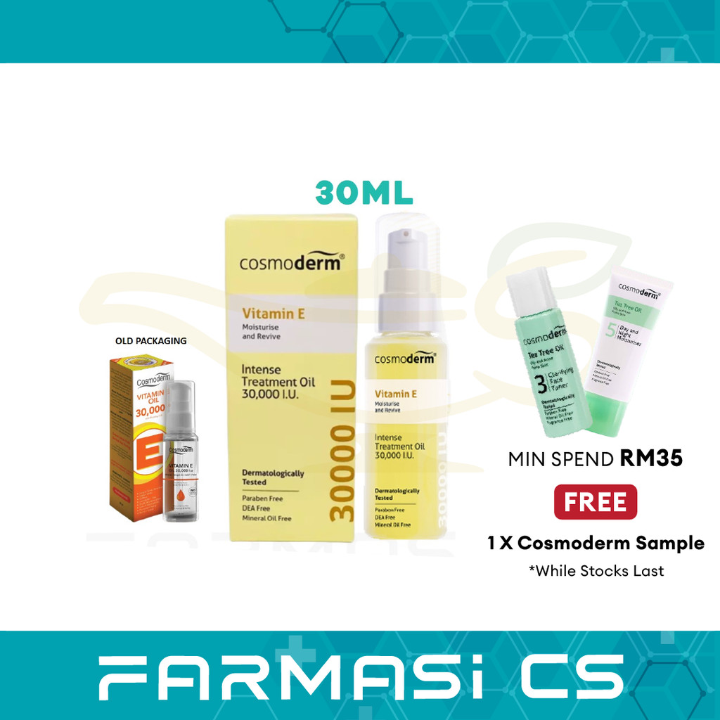 Cosmoderm Vitamin E Intense Treatment Oil 30,000 I.U. 30ml EXP:03/2026 ...