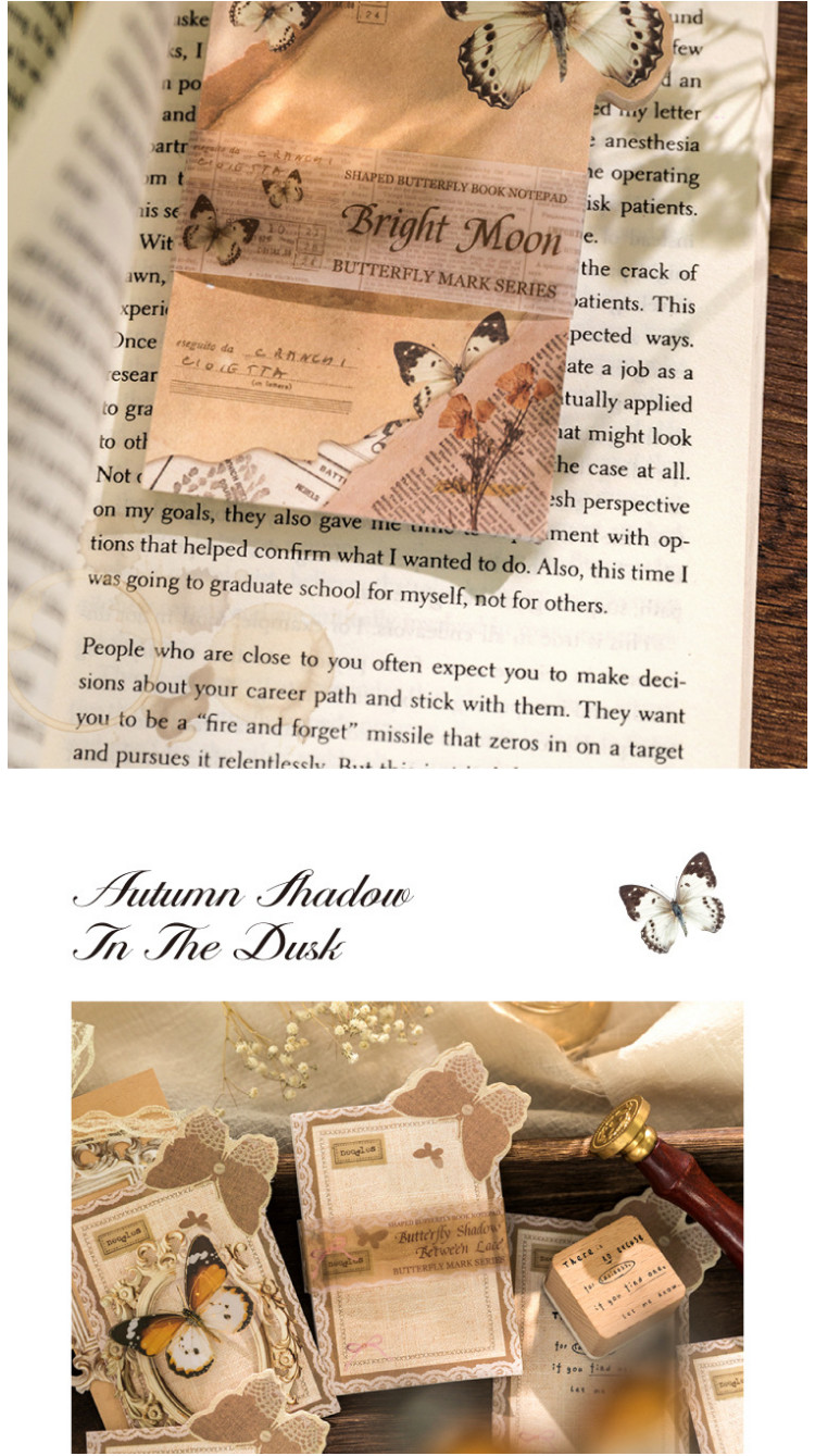 ENWEI 50 Pcs [Butterfly Mark Series] Vintage Journal Stickers White ...