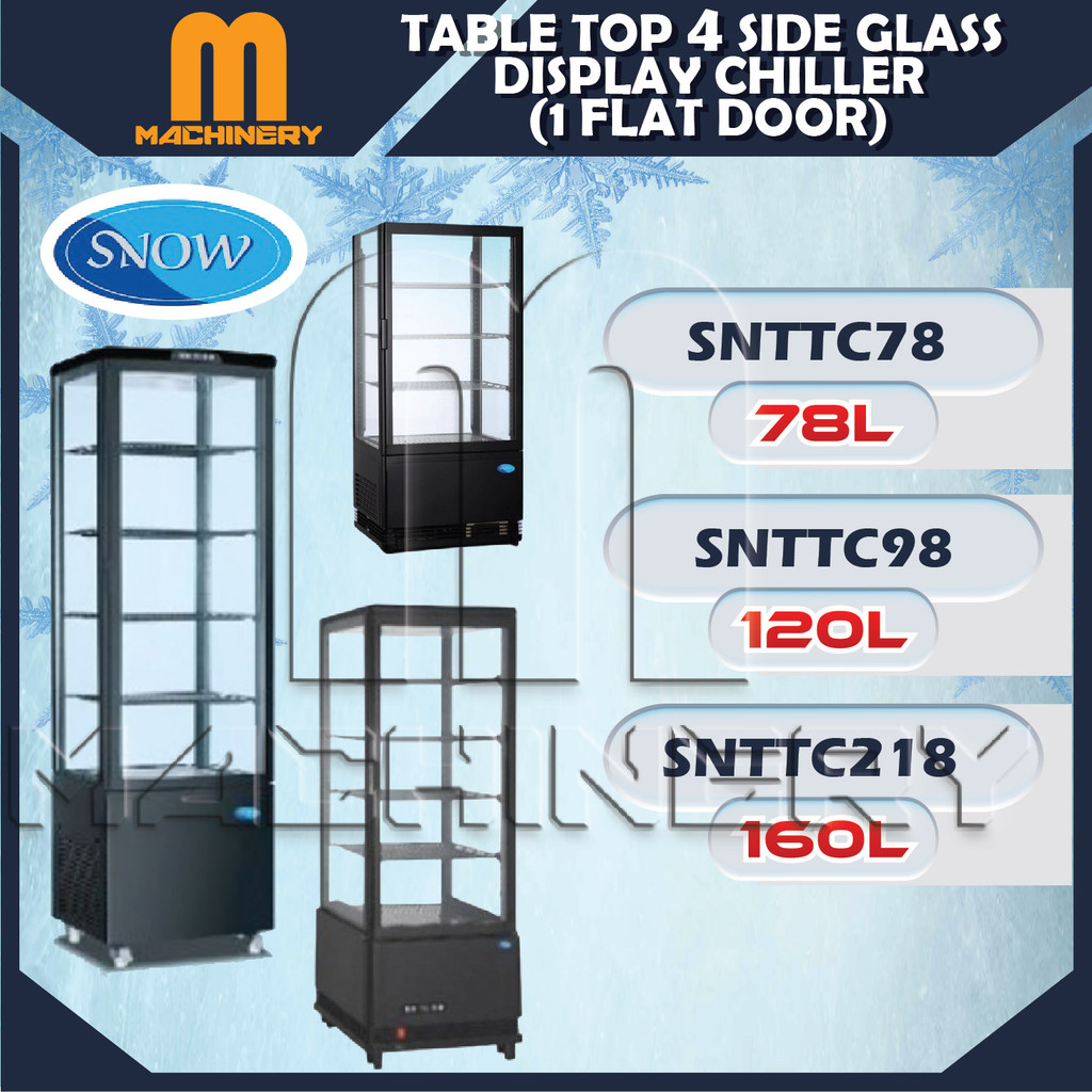 M.Machinery SNOW Table Top 4 Side Glass Display Chiller(1 Flat Door ...