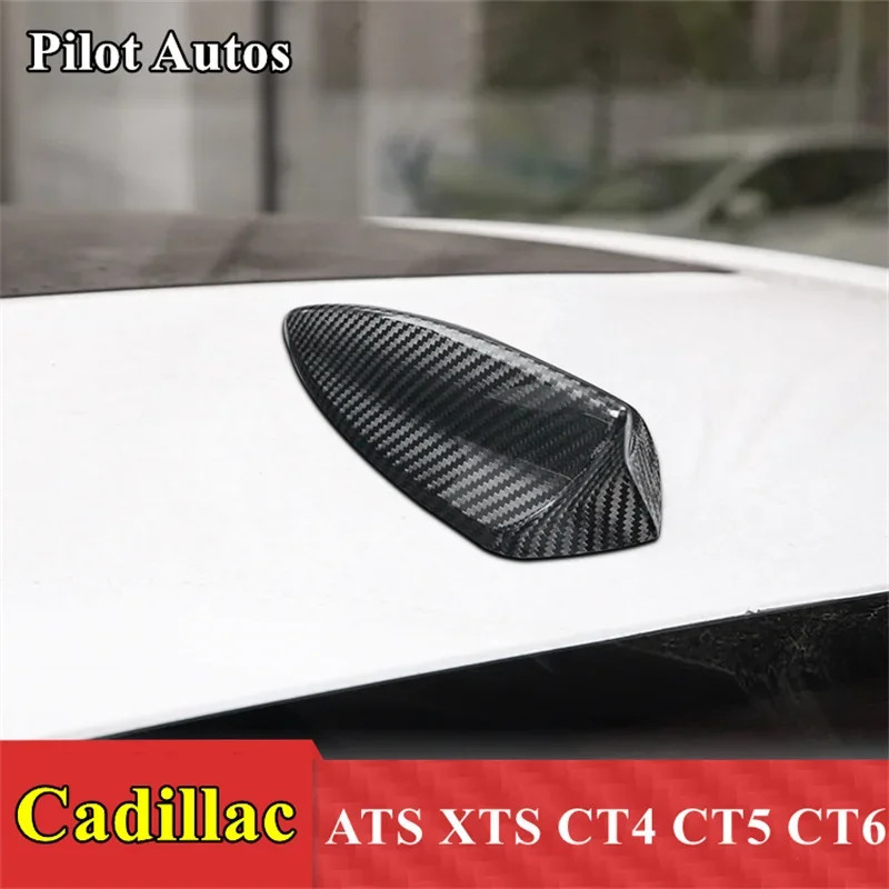 Car Roof Signal Shark Fin Aerial Antenna Genuine Carbon Cover For Cadillac ATS CT5 XTS CT6 CT4 ...