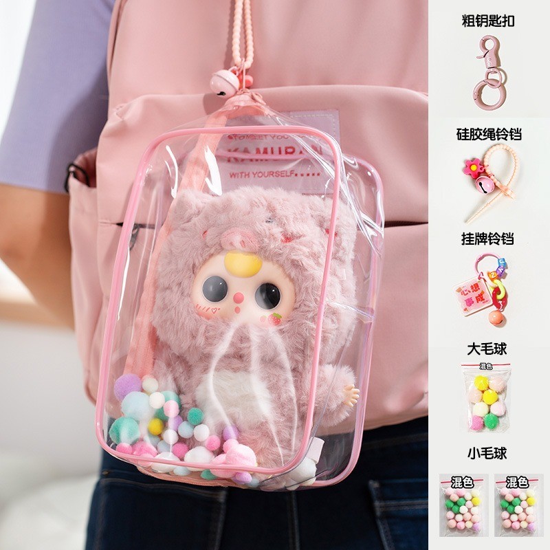 Labubu V3 Storage Bag Cartoon Labubu Cover PVC High Transparent Baby ...