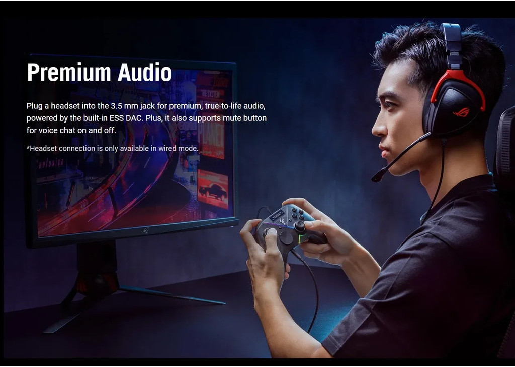 ASUS ROG Raikiri Pro PC Game Controller OLED Display, 4 Rear Buttons ...
