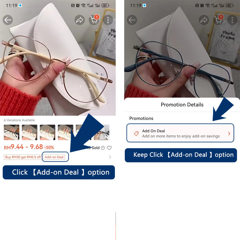 [Add-on deals] Eyewear Accessory Resin Glasses Cermin Mata for Men ...