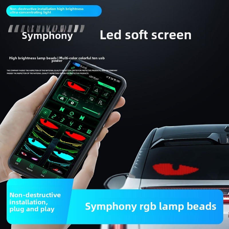 Car Smart LED Display Rear Windshield Interactive Screen DIY Pattern ...