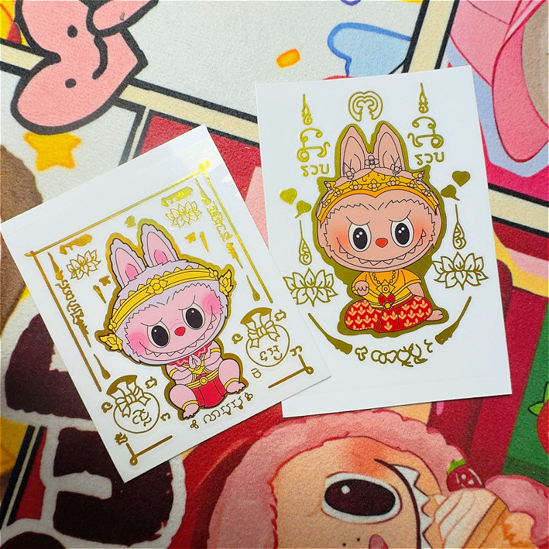 Labubu Gold-stamped Color Sticker Labubu Cute Fortune-attracting Mobile ...