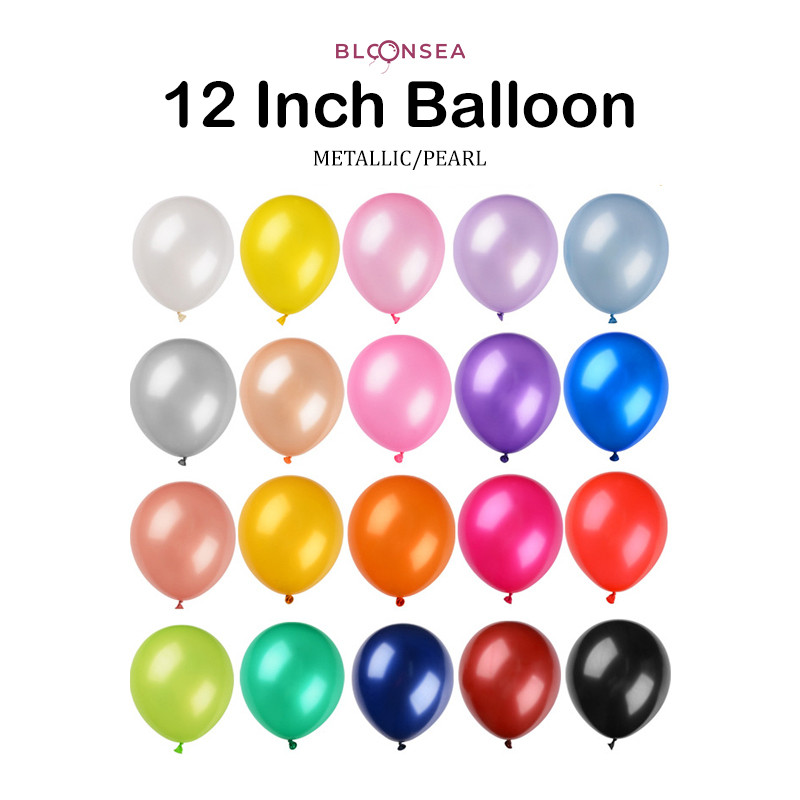 [10pcs] 12 Inch Metallic Latex Balloon Wholesale Orangetex Pearl ...