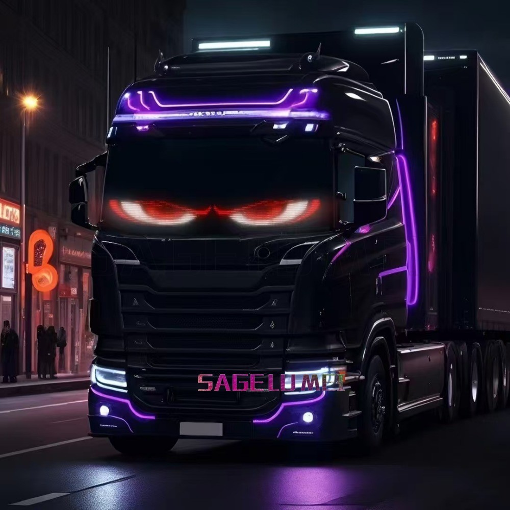 Truck Eyes DIY Programmable RGB LED Matrix Pixel Panel Car Sign ...