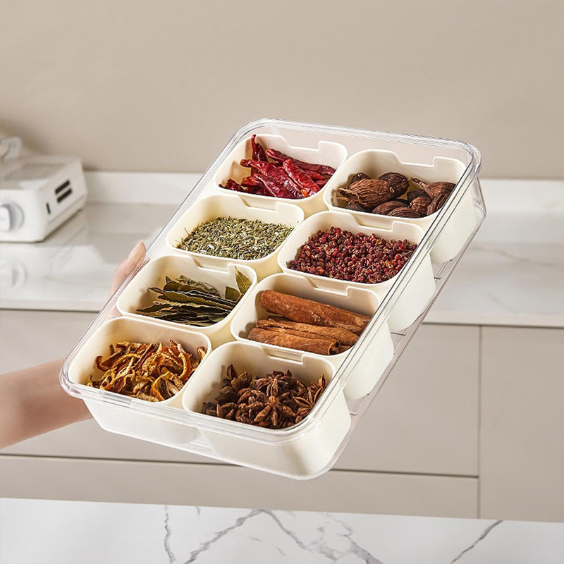 Stackable Transparent Food Storage Drain Container Box Divided ...
