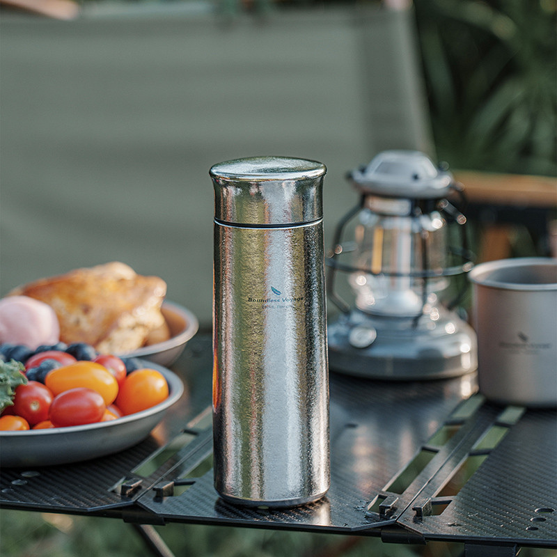 Boundless Voyage 280ml Titanium Insulated Bottle Vacuum Flask with Filter Small Portable Car ...