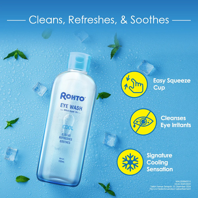 Rohto Cool Eye Wash 150ml - Exp08/2028 [Refresh / Cleanse Eye ...