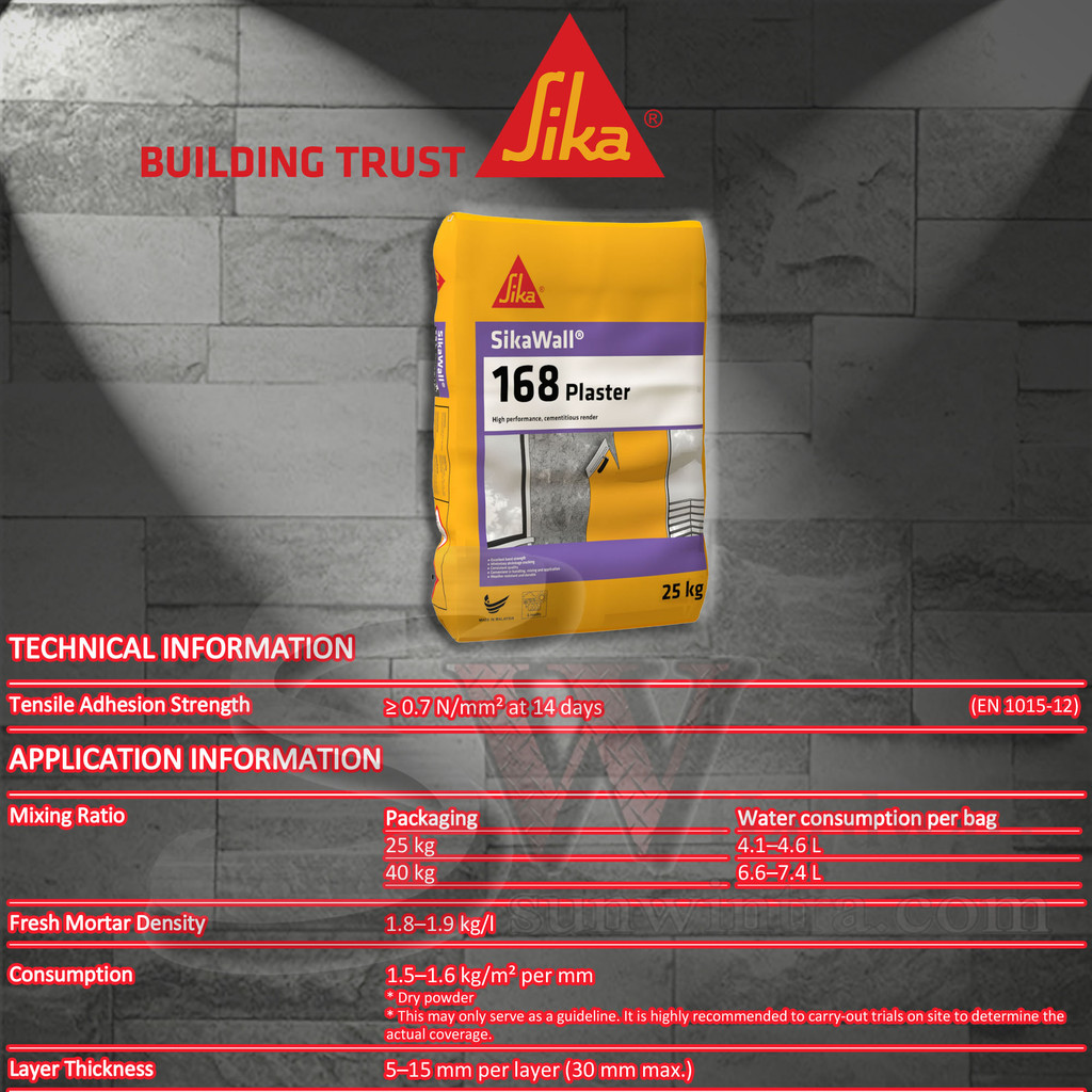 SIKA SikaWall®-168 Plaster/SIMEN PLASTER 168 UNTUK DINDING/SIKA 168 ...