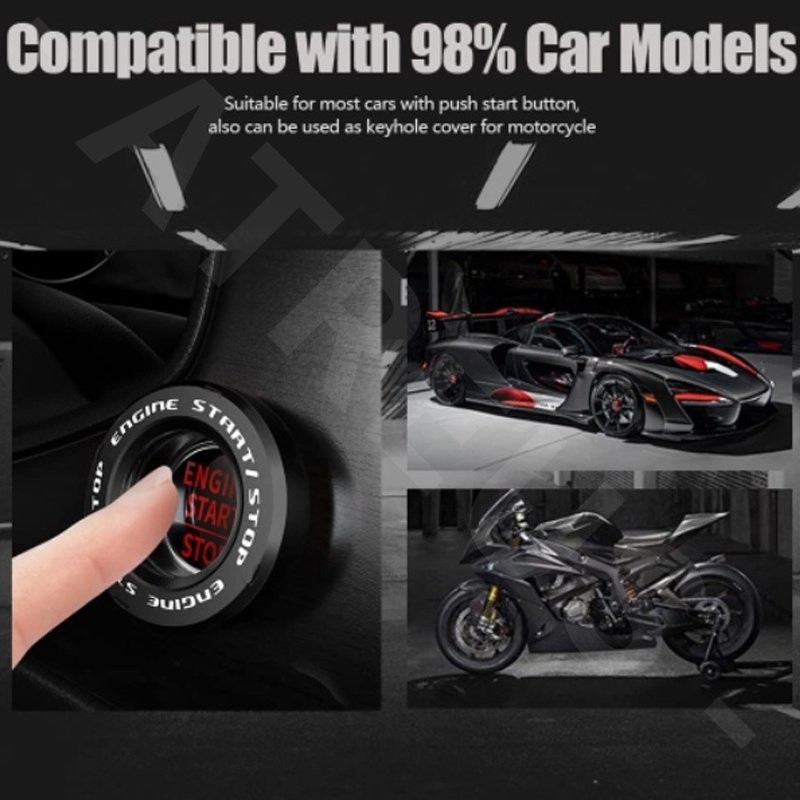 KIA Car Ignition Switch Ring Engine Start Stop Button Cover For Forte ...