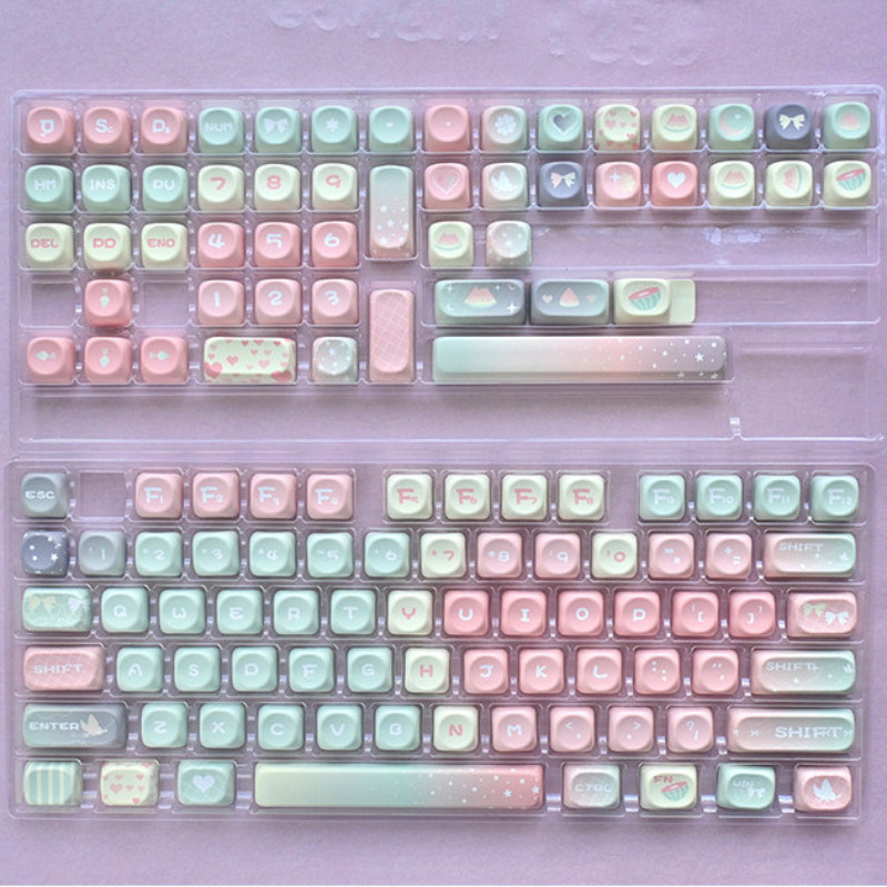 PBT Keycap MOA Sweet Melon Green Pink Summer Theme Watermelon Gradient ...