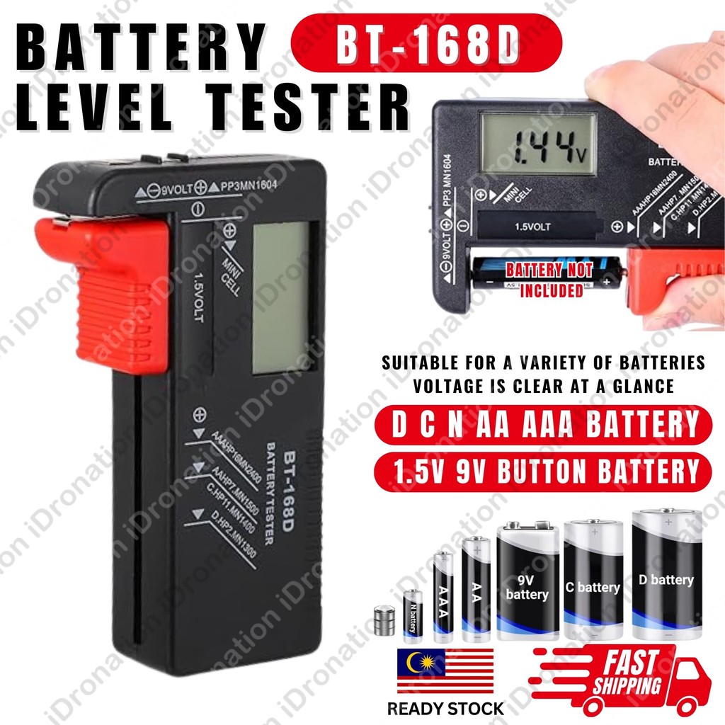 BT-168D Digital Battery Capacity Tester Load Analyzer Display Checker ...