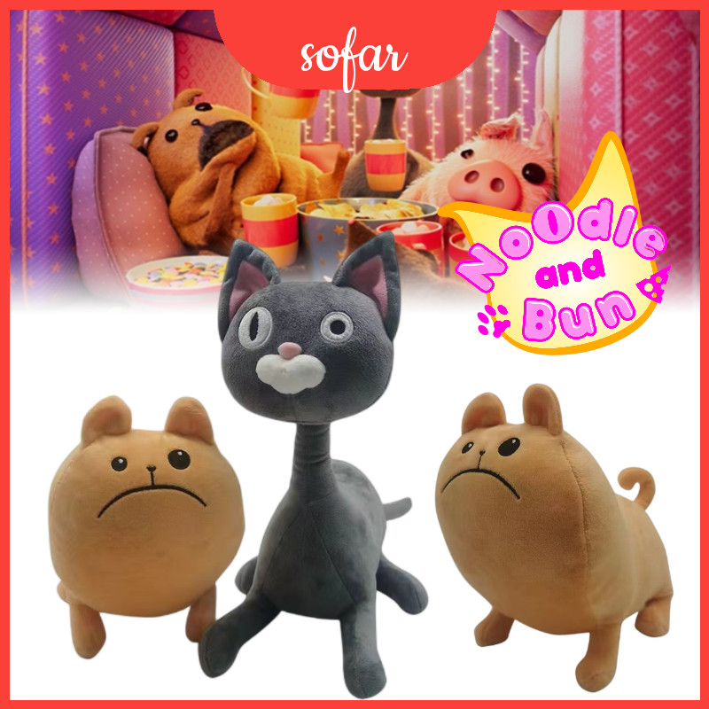 Cuddly And Cute Noodle And Bun Plush Toys- Adorable Cat And Dog For Characters Kids | Shopee ...