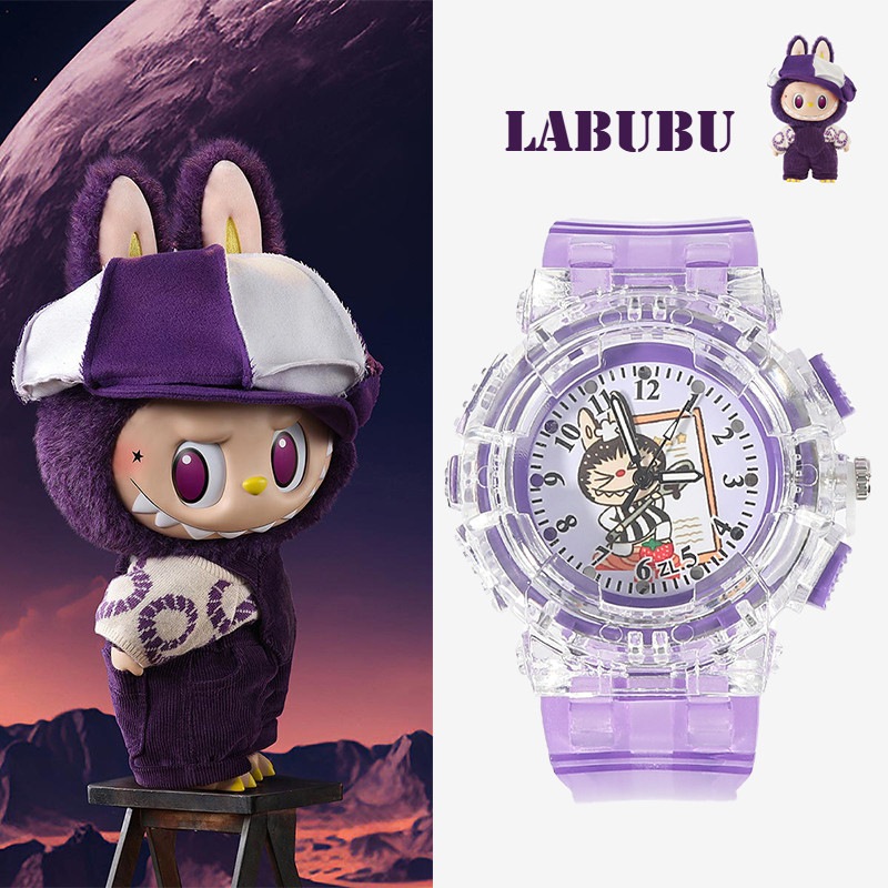 Labubu Children Luminous Quartz Watch Kids Cartoon Electronic Watches ...